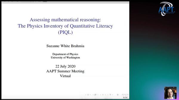 Assessing mathematical reasoning:The Physics Inventory of Quantitative Literacy (PIQL) | Underline