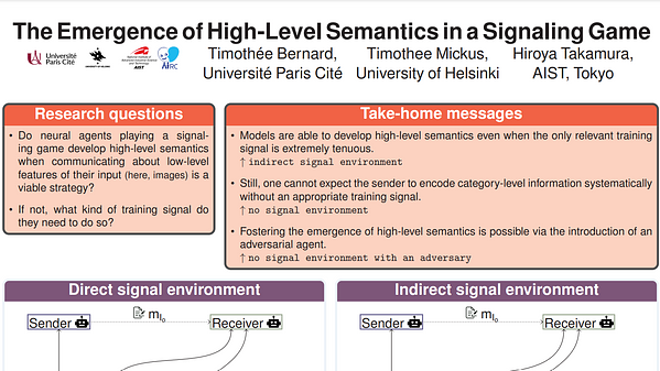 The Emergence of High-Level Semantics in a Signaling Game | Underline
