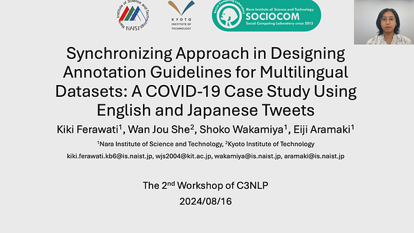 Synchronizing Approach in Designing Annotation Guidelines for Multilingual Datasets: A COVID-19 ...