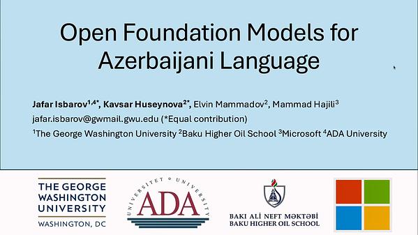 Open foundation models for Azerbaijani language | Underline