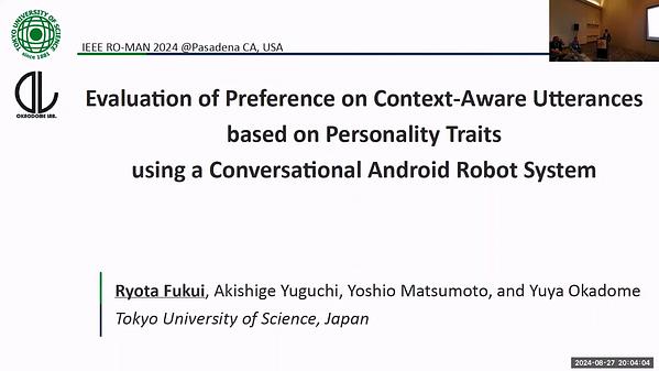 Evaluation of Preference on Context-Aware Utterances Based on ...