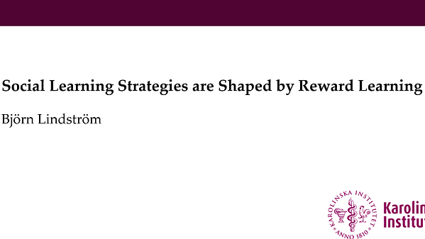 Underline | LIVE - Social learning strategies are shaped by reward learning