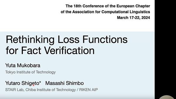 Underline | Rethinking Loss Functions for Fact Verification Underline | Rethinking Loss Functions for Fact Verification