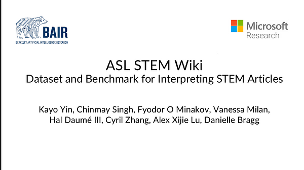 ASL STEM Wiki: Dataset and Benchmark for Interpreting STEM Articles ...