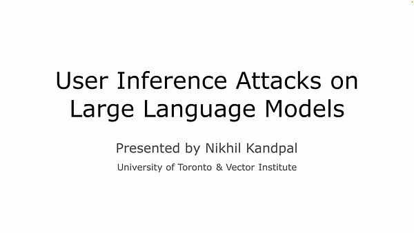 User Inference Attacks on Large Language Models | Underline