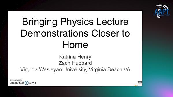 Bringing Physics Lecture Demonstrations Closer to Home | Underline