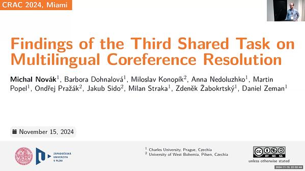 Underline | Findings of the Third Shared Task on Multilingual Coreference Resolution