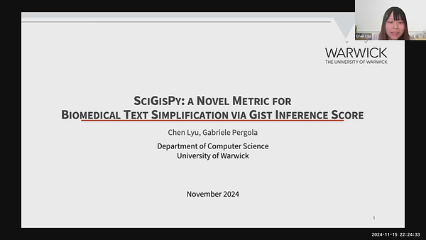 Underline | SciGisPy: a Novel Metric for Biomedical Text Simplification via Gist Inference Score