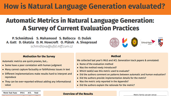 Automatic Metrics in Natural Language Generation: A Survey of Current ...