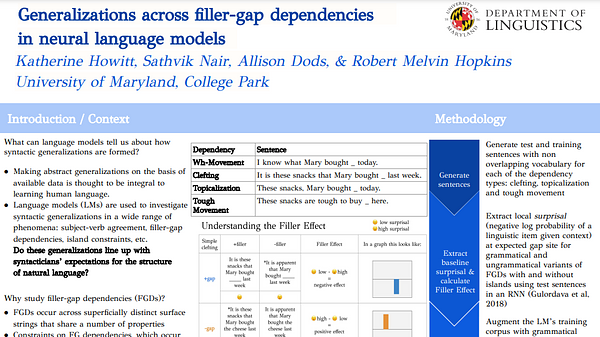 Generalizations across filler-gap dependencies in neural language models | Underline