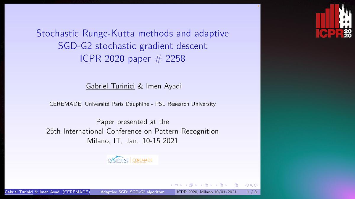 Underline Stochastic Runge Kutta Methods And Adaptive Sgd G2 Stochastic Gradient Descent