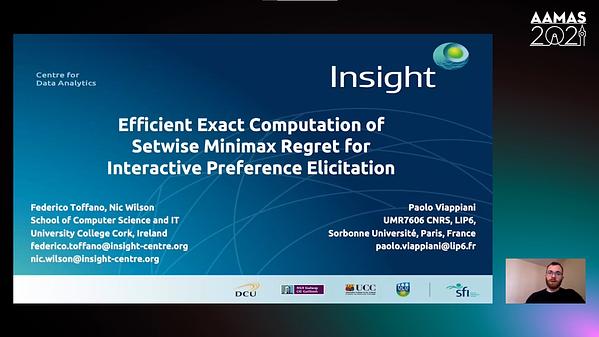 Underline | Efficient Exact Computation of Setwise Minimax Regret for Interactive Preference ...