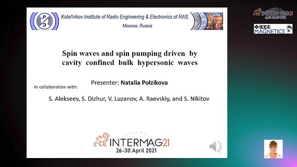 Spin Waves and Spin Pumping Driven by Cavity Confined Bulk Hypersonic ...
