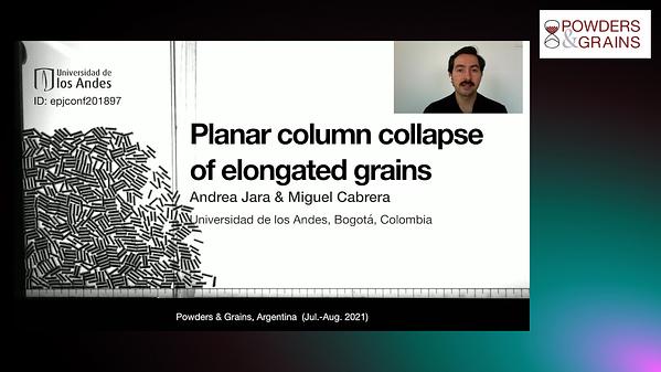 Planar column collapse of elongated grains | Underline