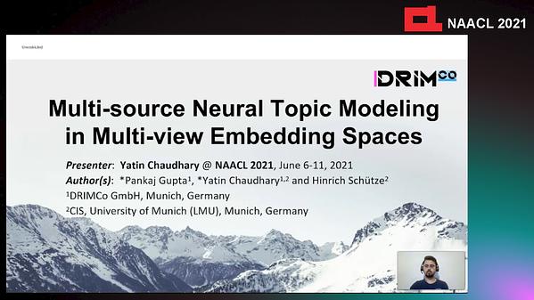 Underline Multi Source Neural Topic Modeling In Multi View Embedding Spaces
