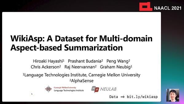 Underline Wikiasp A Dataset For Multi Domain Aspect Based Summarization 4239
