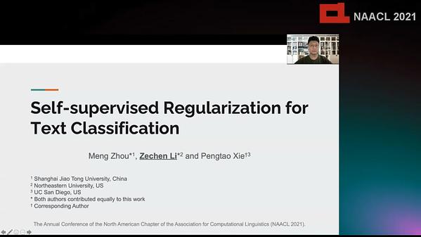 Underline | Self-supervised Regularization for Text Classification Underline | Self-supervised Regularization for Text Classification