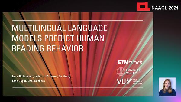 Underline | Multilingual Language Models Predict Human Reading Behavior Underline | Multilingual Language Models Predict Human Reading Behavior