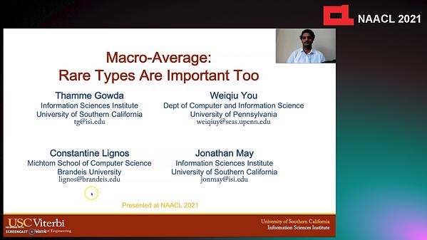 Underline | Macro-Average: Rare Types Are Important Too