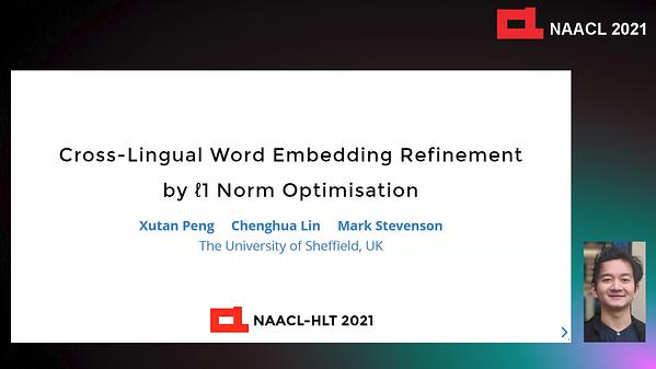 Underline | Cross-Lingual Word Embedding Refinement by $\ell_{1}$ Norm Optimisation