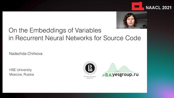 Underline On The Embeddings Of Variables In Recurrent Neural Networks For Source Code