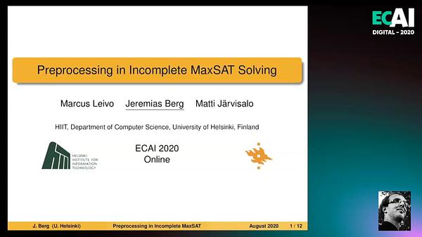 Underline | Preprocessing in Incomplete MaxSAT Solving
