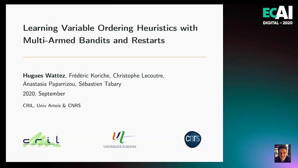 Underline Learning Variable Ordering Heuristics With Multi Armed Bandits And Restarts
