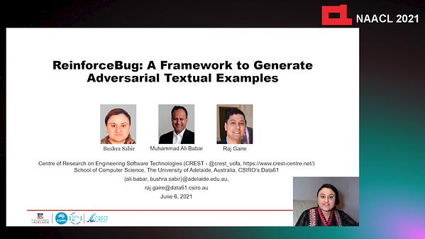 Underline | ReinforceBug: A Framework to Generate Adversarial Textual Examples