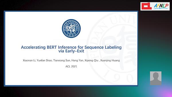 Underline Accelerating Bert Inference For Sequence Labeling Via Early Exit