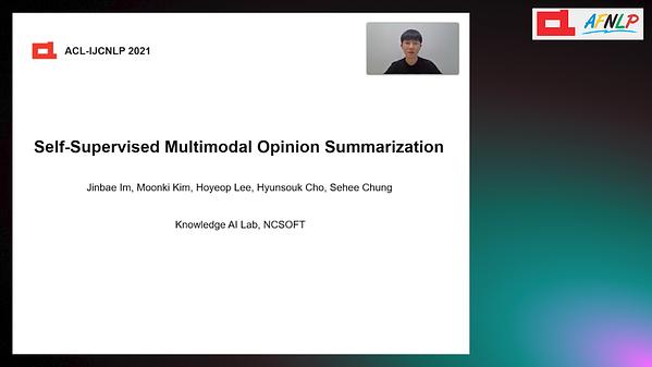 Underline | Self-Supervised Multimodal Opinion Summarization