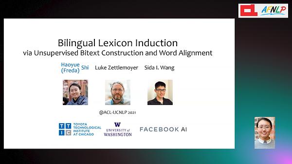 Underline Bilingual Lexicon Induction Via Unsupervised Bitext Construction And Word Alignment