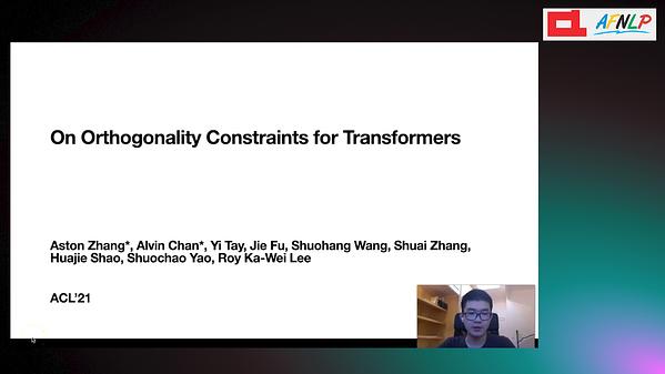 Underline | On Orthogonality Constraints for Transformers
