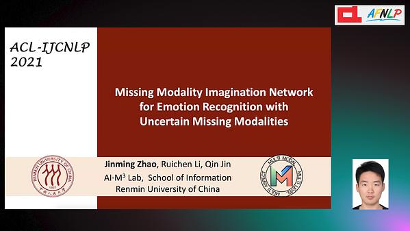 Underline | Missing Modality Imagination Network for Emotion Recognition with Uncertain Missing ...