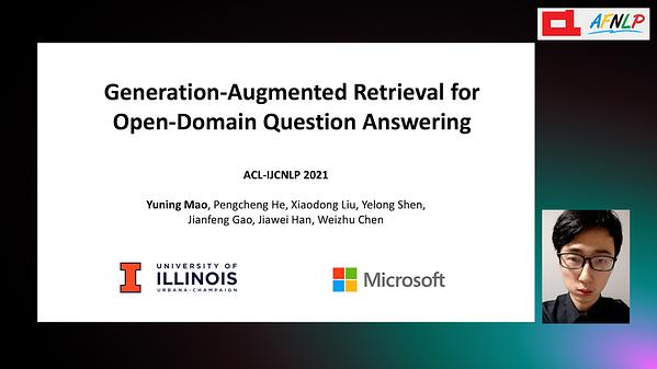 Underline | Generation-Augmented Retrieval for Open-Domain Question Answering