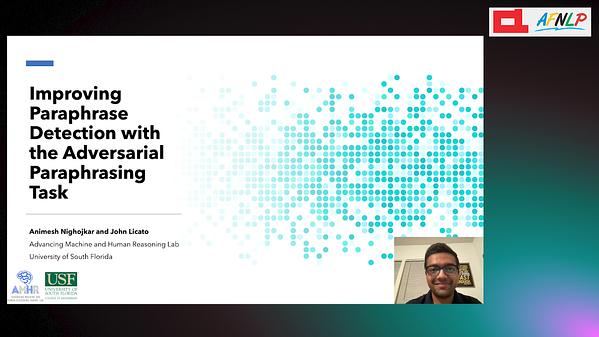 Underline | Improving Paraphrase Detection with the Adversarial Paraphrasing Task