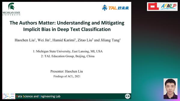 Underline | The Authors Matter: Understanding and Mitigating Implicit Bias in Deep Text ...