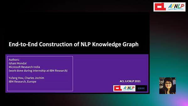 Underline | End-to-End Construction of NLP Knowledge Graph