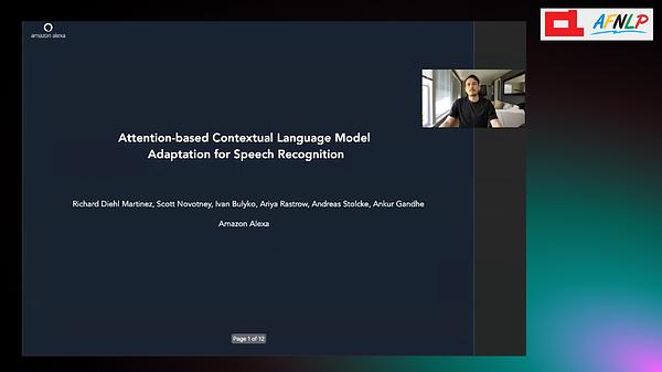 Underline | Attention-based Contextual Language Model Adaptation for Speech Recognition