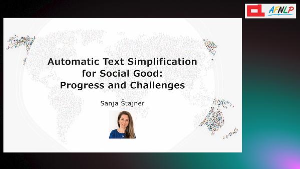 Underline | Automatic Text Simplification for Social Good: Progress and ... Underline | Automatic Text Simplification for Social Good: Progress and ...