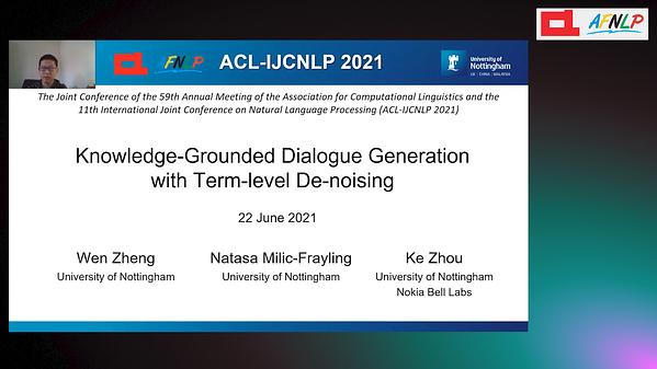Underline | Knowledge-Grounded Dialogue Generation with Term-level De-noising