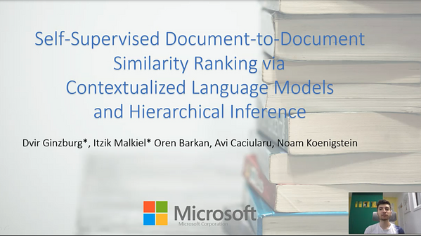 Underline Self Supervised Document Similarity Ranking Via Contextualized Language Models And