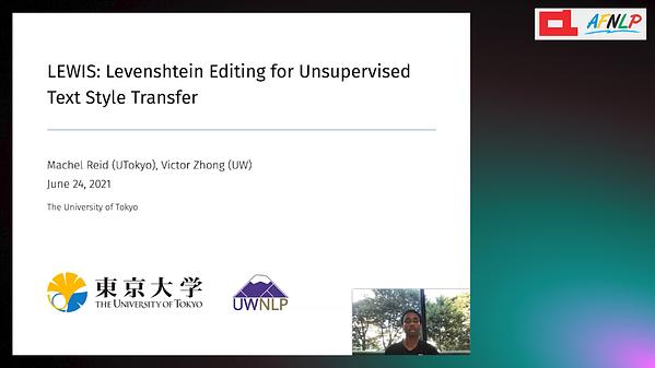 Underline | LEWIS: Levenshtein Editing for Unsupervised Text Style Transfer Underline | LEWIS: Levenshtein Editing for Unsupervised Text Style Transfer