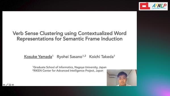 Verb Sense Clustering using Contextualized Word Representations for Semantic Frame Induction ...