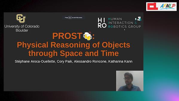 Underline | {PROST}: {P}hysical Reasoning about Objects through Space and Time