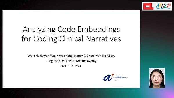 Underline | Analyzing Code Embeddings for Coding Clinical Narratives