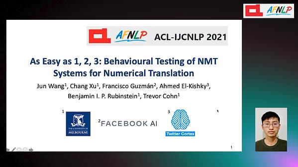Underline | As Easy as 1, 2, 3: Behavioural Testing of NMT Systems for ...