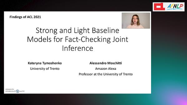 Underline | Strong and Light Baseline Models for Fact-Checking Joint Inference