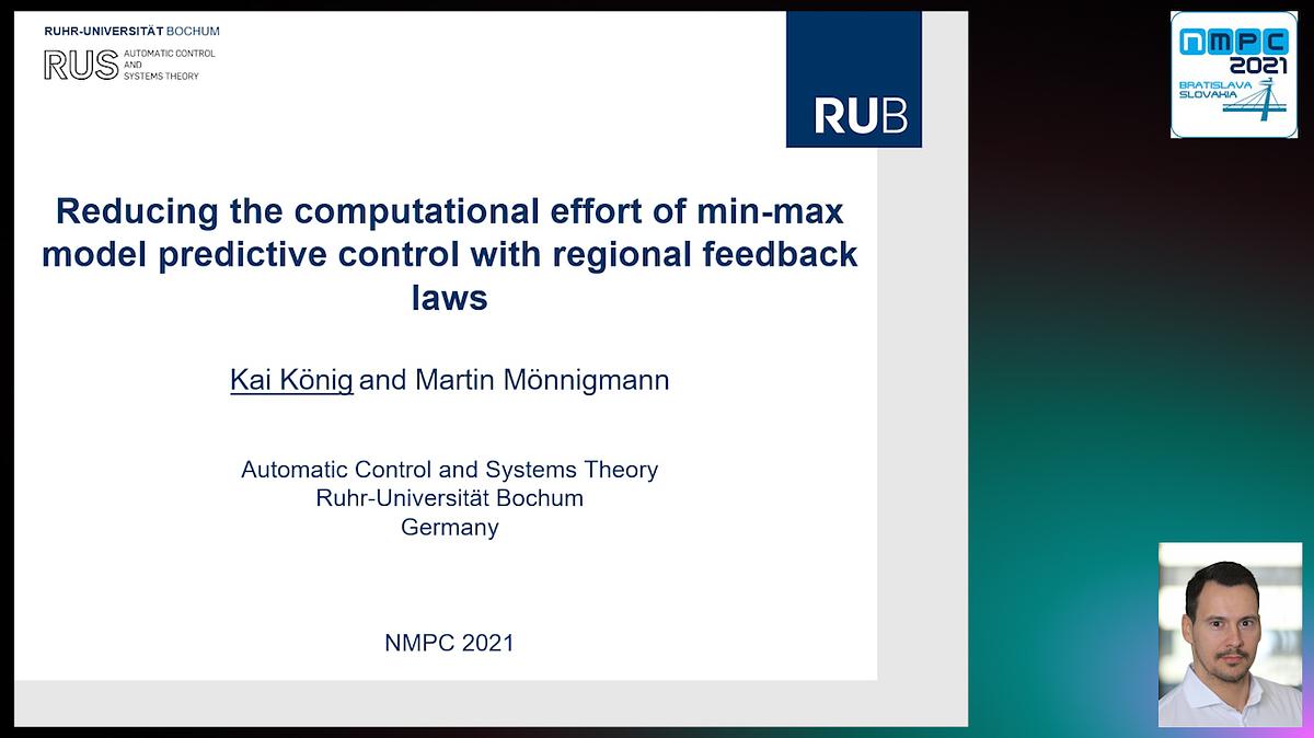 Underline Reducing The Computational Effort Of Min Max Model Predictive Control With Regional