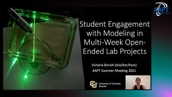 Underline | Student Engagement with Modeling in Multiweek Open-Ended ...
