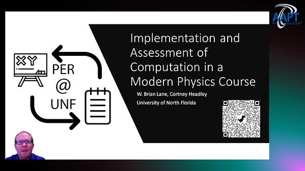 Underline | Implementation and Assessment of Computation in a Modern Physics Course